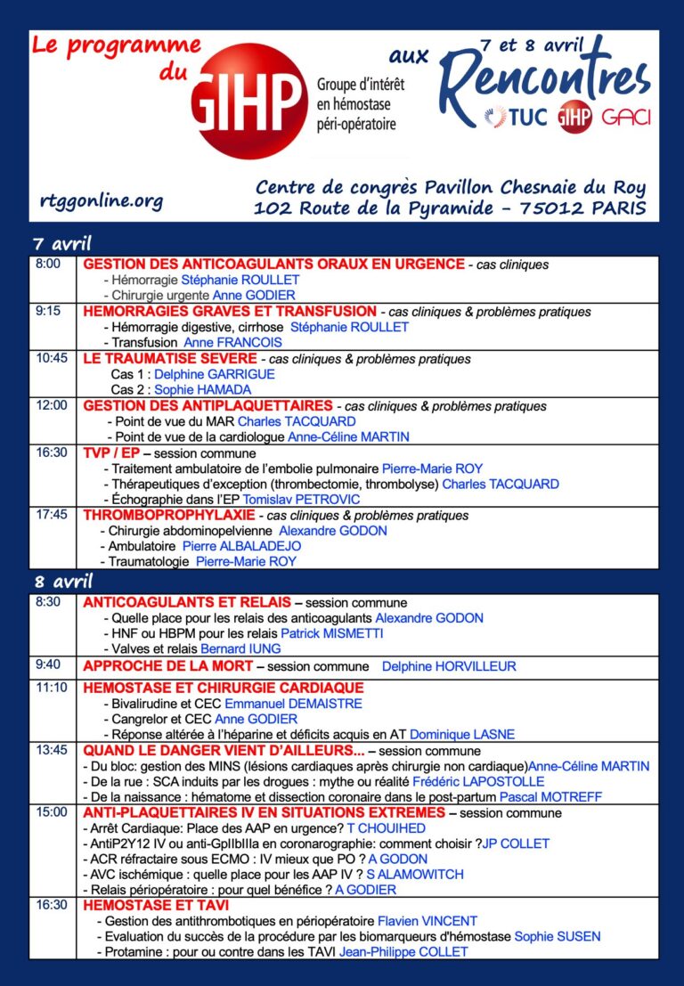 Congrès du GIHP - Société Française d’Anesthésie et de Réanimation