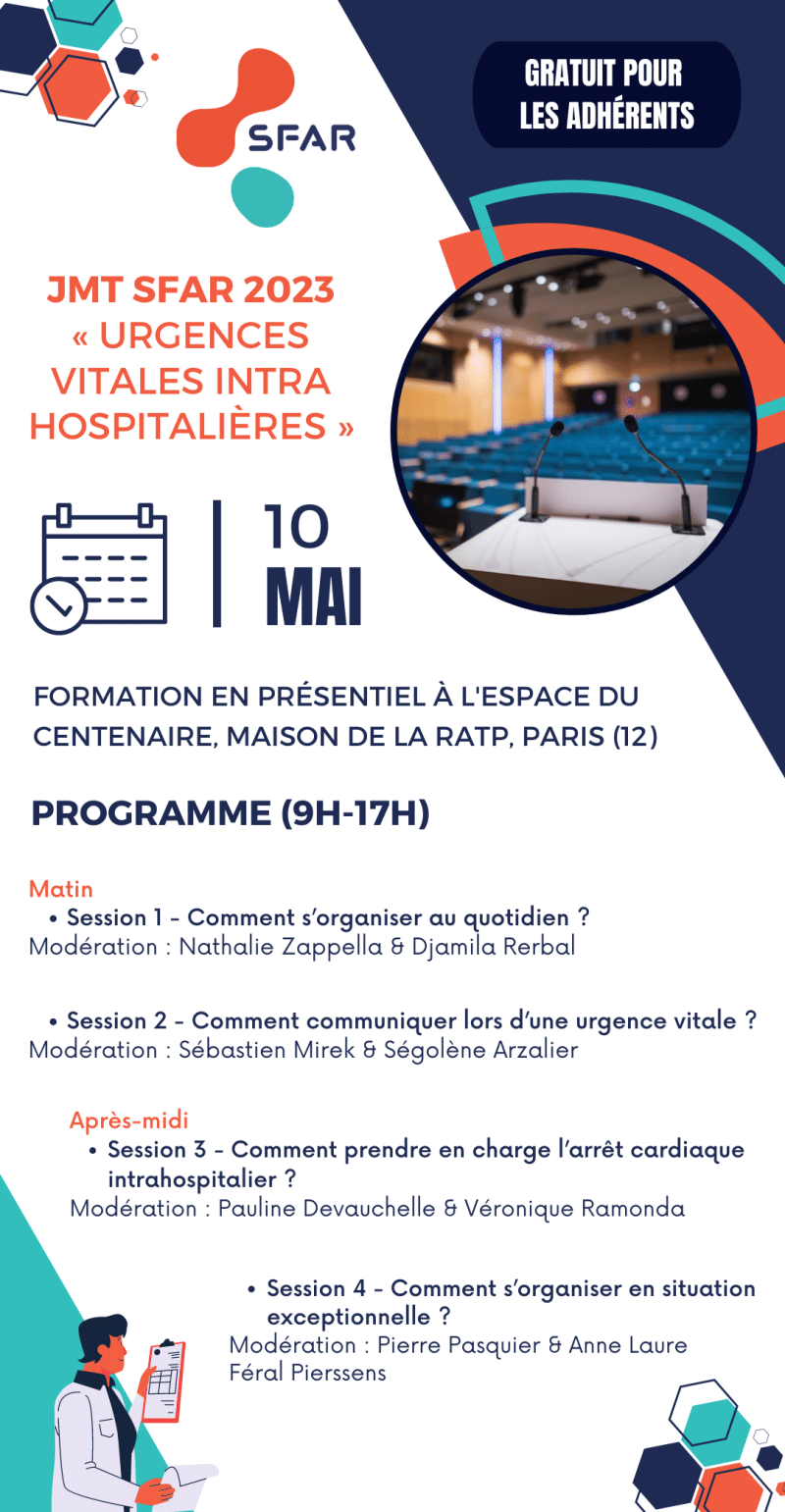 JMT SFAR 2023 : « Urgences vitales intra hospitalières » - Société ...